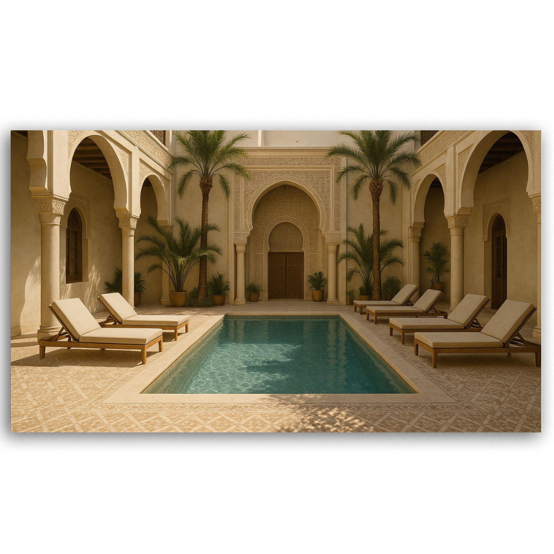 Tableau décoratif - Oasis Andalouse - Imprimé sur toile ou plexiglass ...