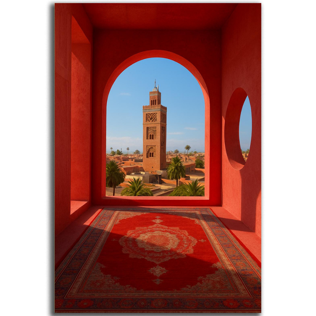 Tableau décoratif -Vue sur la Koutoubia- Imprimé sur toile ou ...