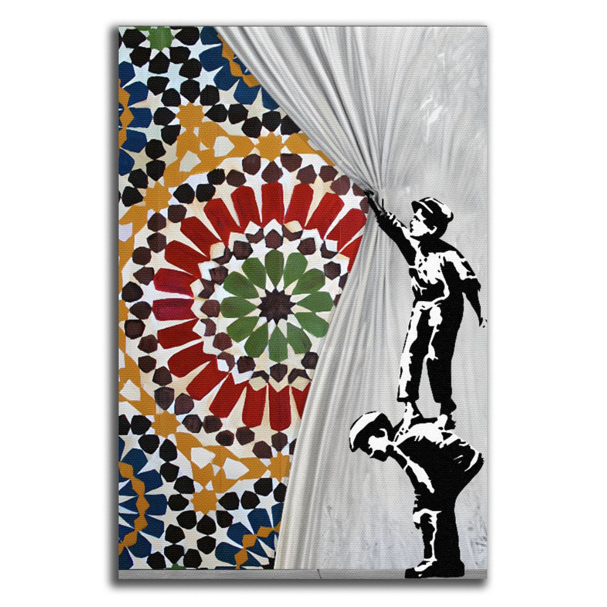 Tableau décoratif - Galop Mur zellij - Imprimé sur toile ou plexiglass ...