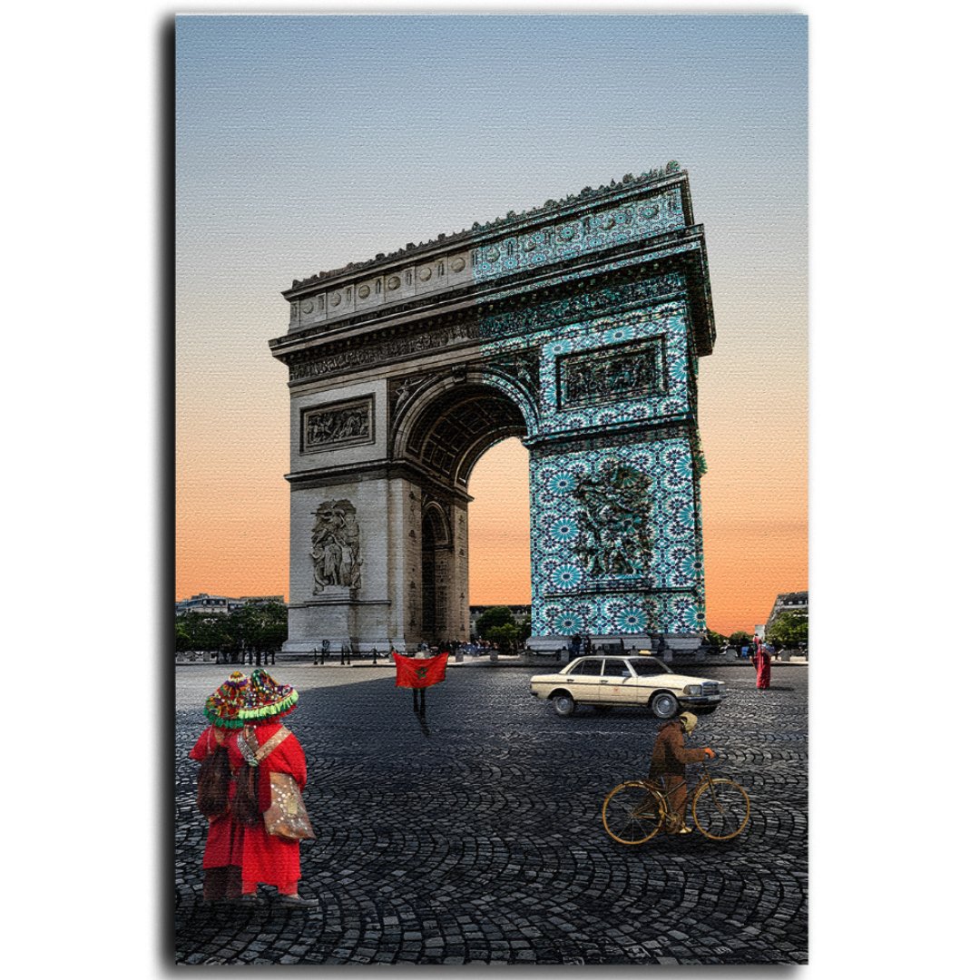 Tableau décoratif - Marocain à Paris - Imprimé sur toile ou plexiglass ...