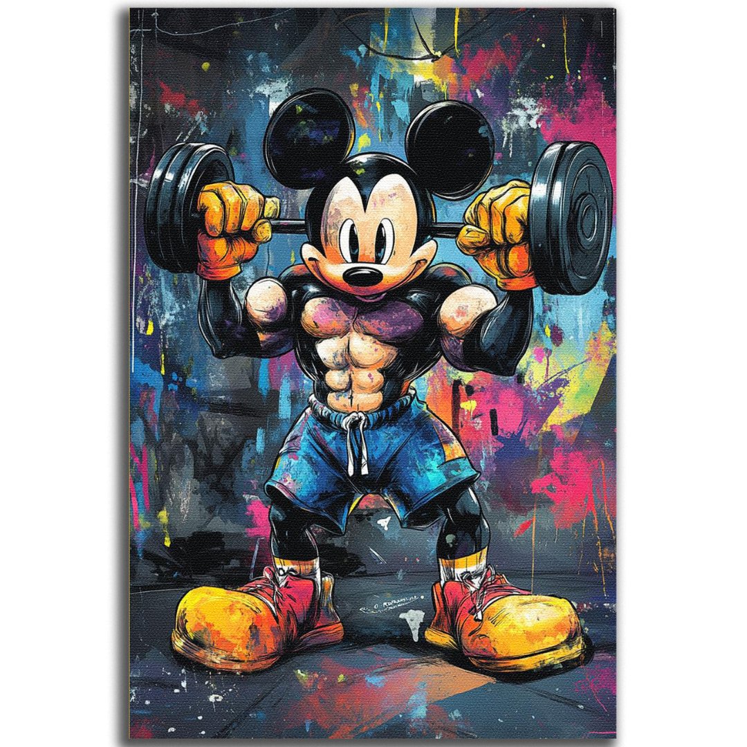 Decorative painting - Muscular Mickey Mouse - Printed on canvas or ...